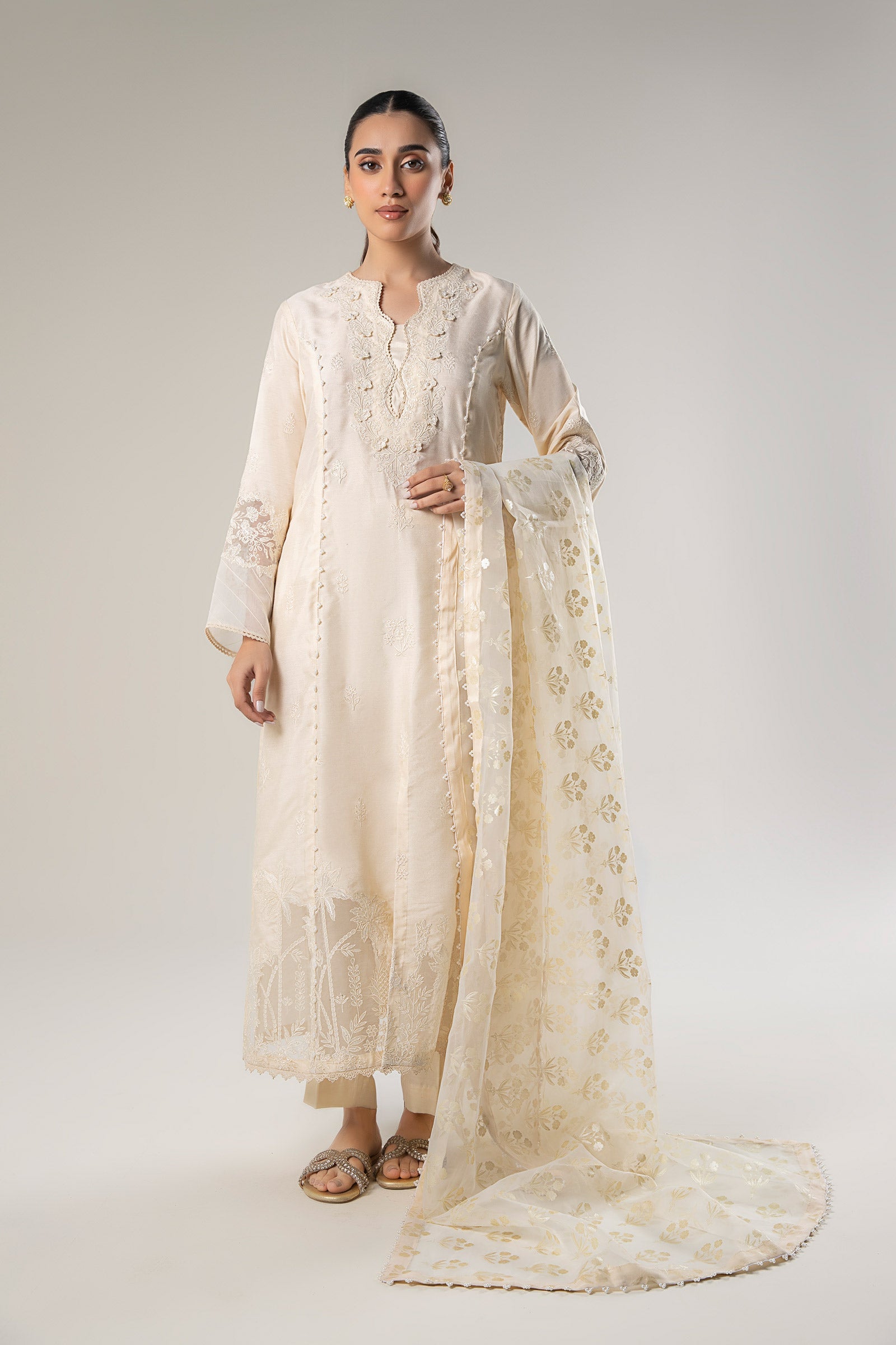 2 Pc Embroidered Khadi Silk Suit – m/basics by Maria.B. (PK)