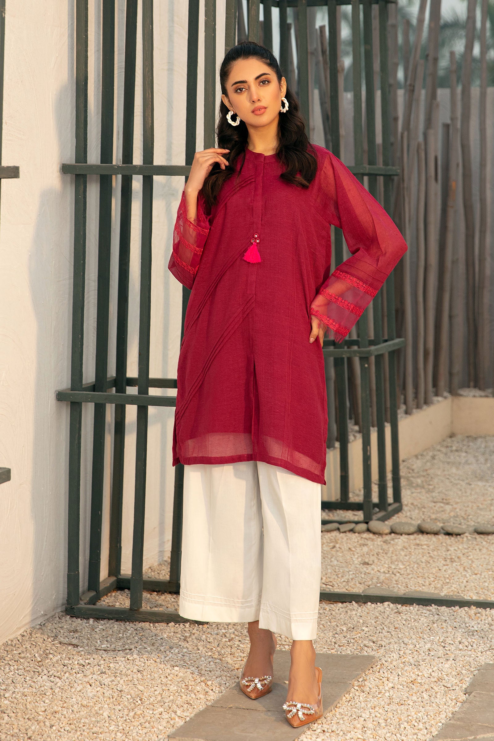 Shirt Magenta MB-W22-104 – m/basics by Maria.B. (PK)